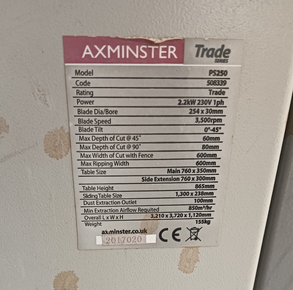 Axminster panel saw General woodworking equipment | Industrial and ...